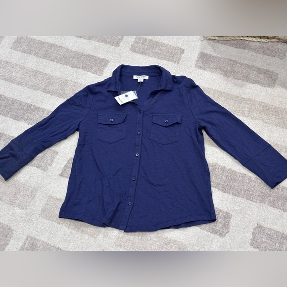 Nine West | Tops | Nwt Nine West Deep Blue Shirt | Poshmark
